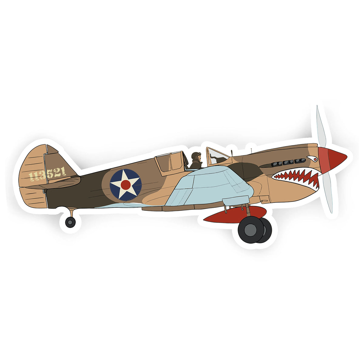 Curtiss P-40 Warhawk 4" Sticker – SL Revival Co.